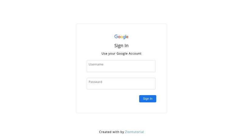 How to make Google Login Form Design using HTML & CSS