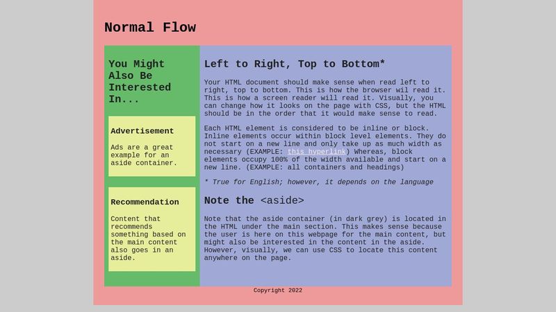 ACTIVITY // BASIC CSS & HTML NORMAL FLOW