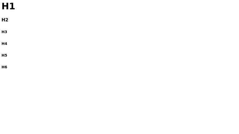 H1-H6 CSS Media Queries