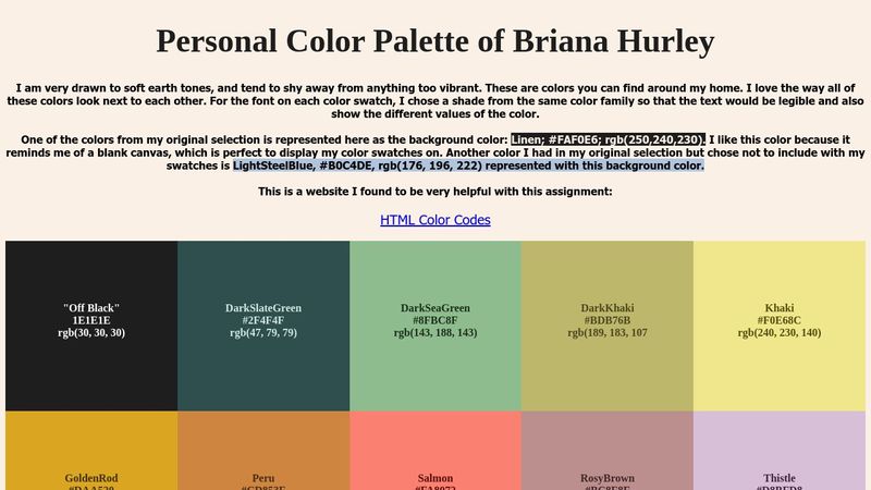 Personal Color Palette