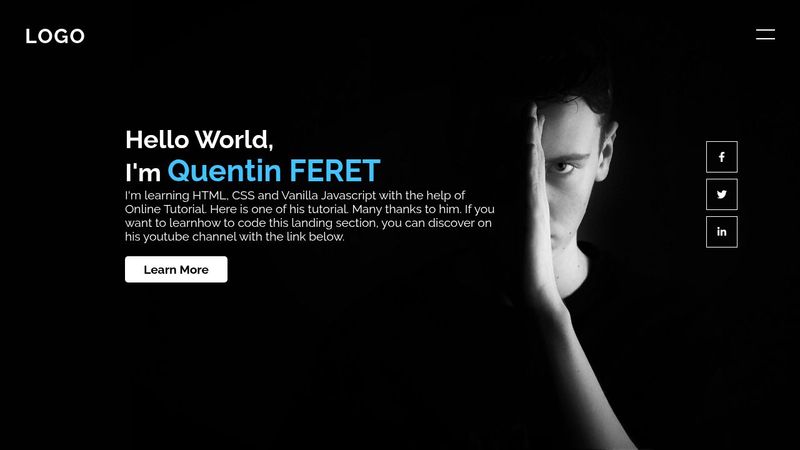 Responsive Portfolio Landing Page Html Css And Vanilla Javascript Work In Progress