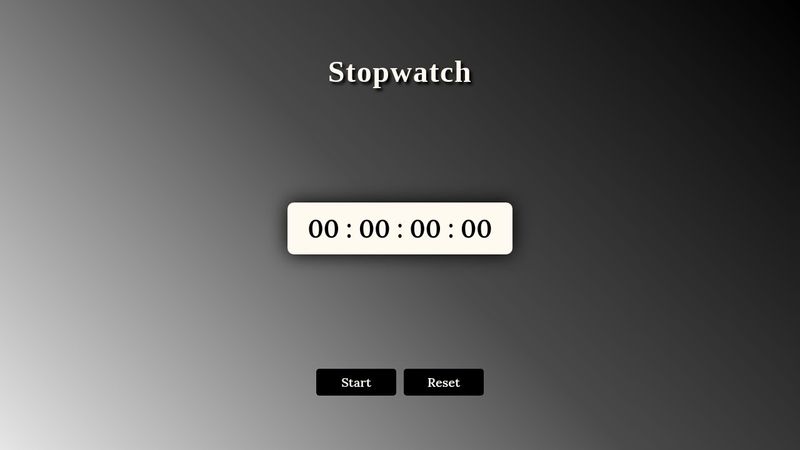 Stopwatch - Vanilla JavaScript