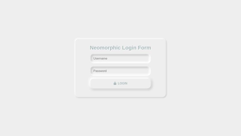Neomorphic Login Form (soft ui)