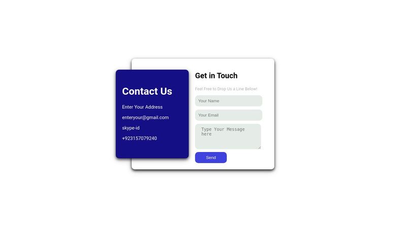 Contact Us Form Html CSS