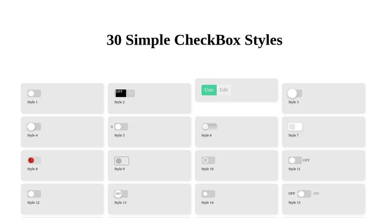 30 Different Checkbox Styles - CSS Only