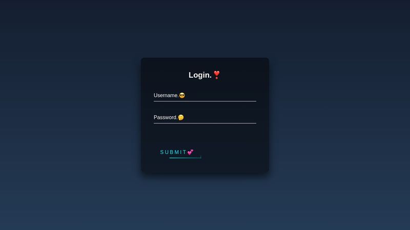 Login Form with floating placeholder and light button