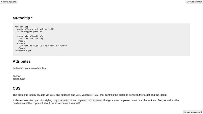 Web Component tooltip