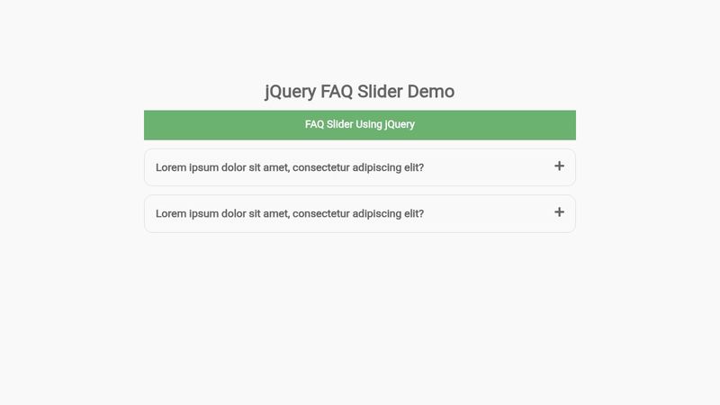 jQuery FAQ Slider Demo