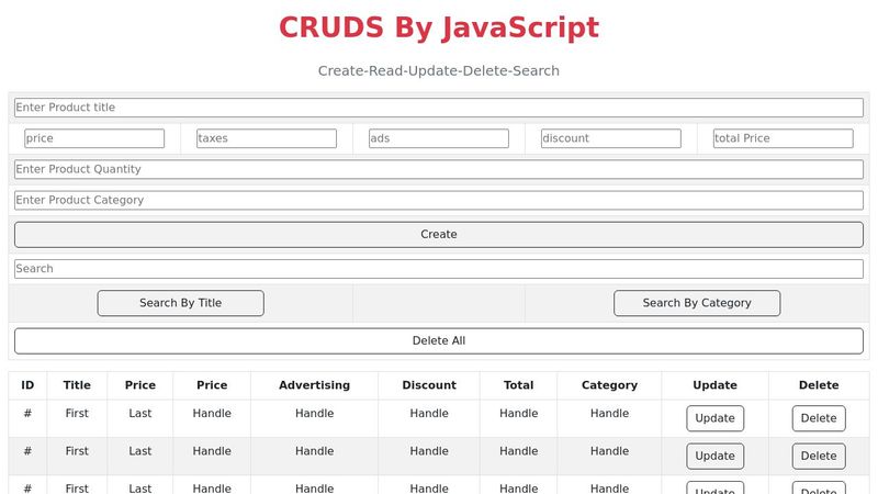 CRUDS By JavaScript