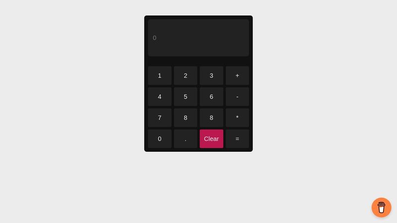 Simple Calculator using html css javascript