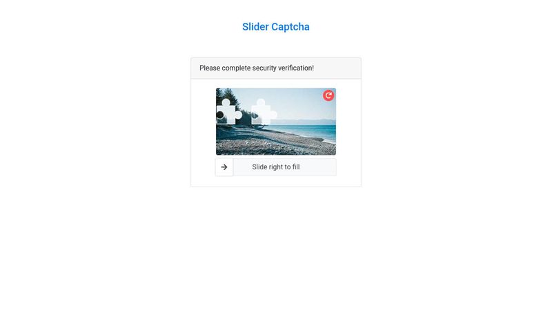 Slider captcha verification