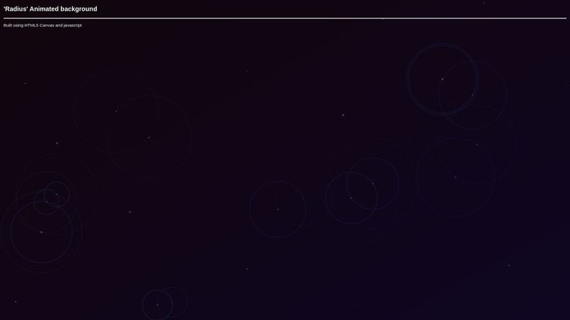 JS + Canvas Animated Background - Radius