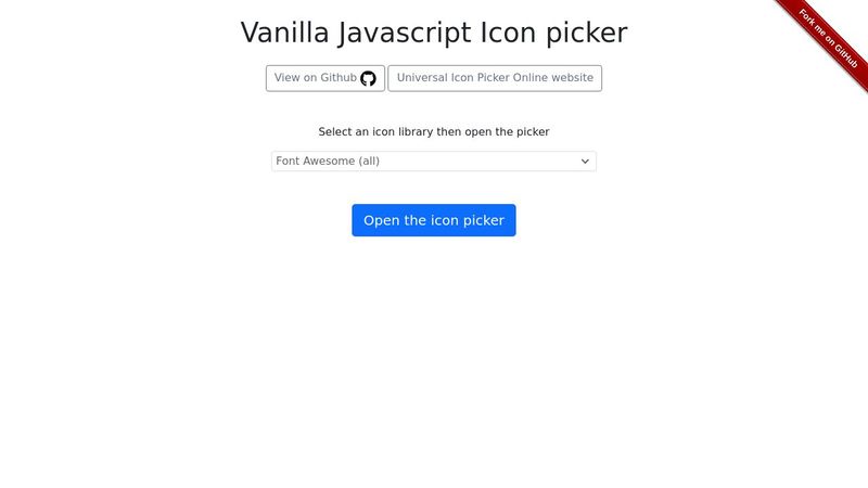 Vanilla Javascript Icon picker