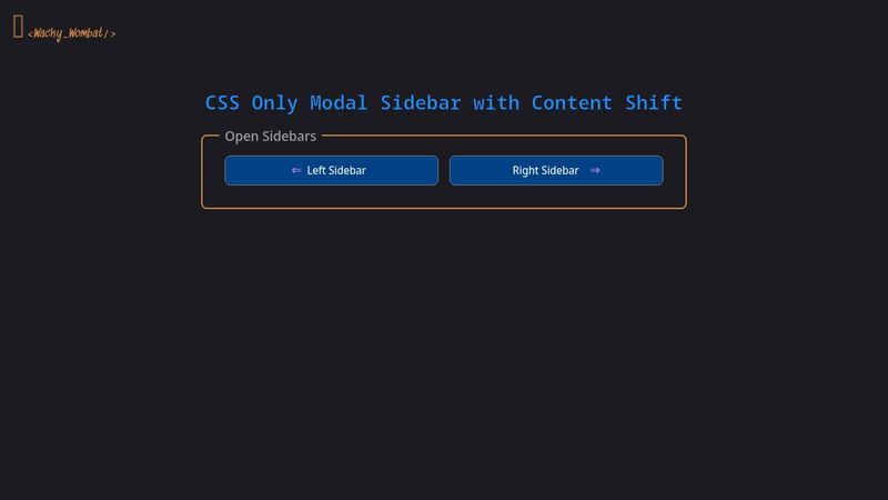 [demo] CSS Only Modals — Sidebars and Pop-ups with Overlay