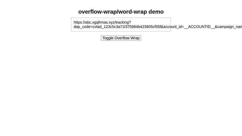 overflow-wrap/word-wrap demo
