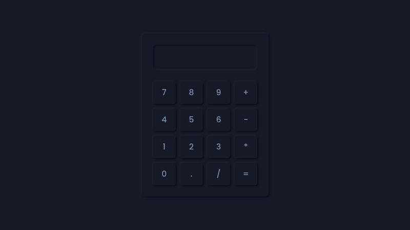 Neumorphism Calculator Design (Dark Mode) Coding By MACoding