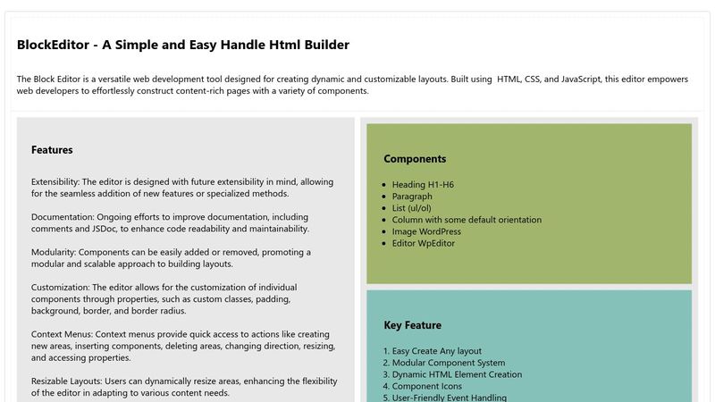 Html Dynamic Layout Builder And Manage Components By Javascript No Library Pure Javascript