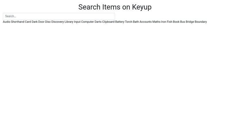 Search Words on Keyup