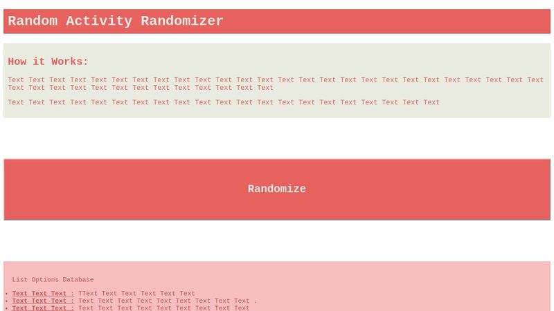 Random Activity Generator