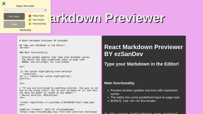 FCC: Markdown Previewer