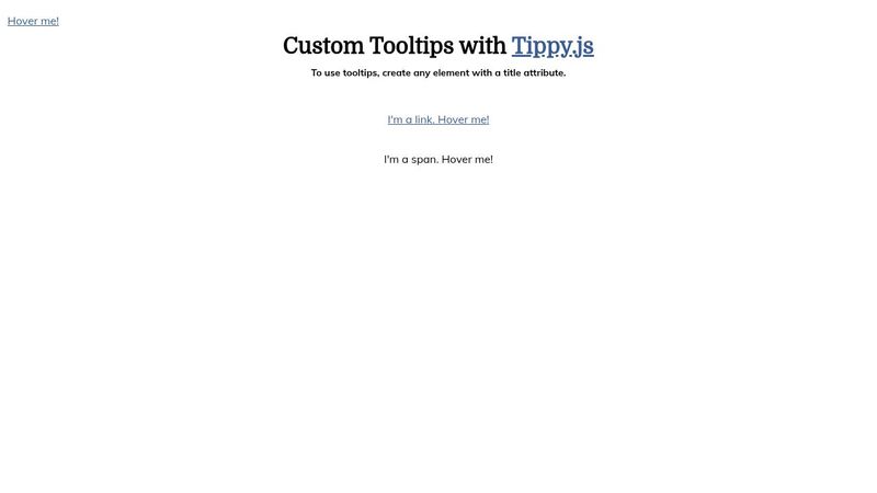 Custom Tooltips with Tippy.js