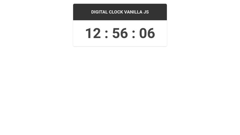 Simple Digital Clock VanillaJS