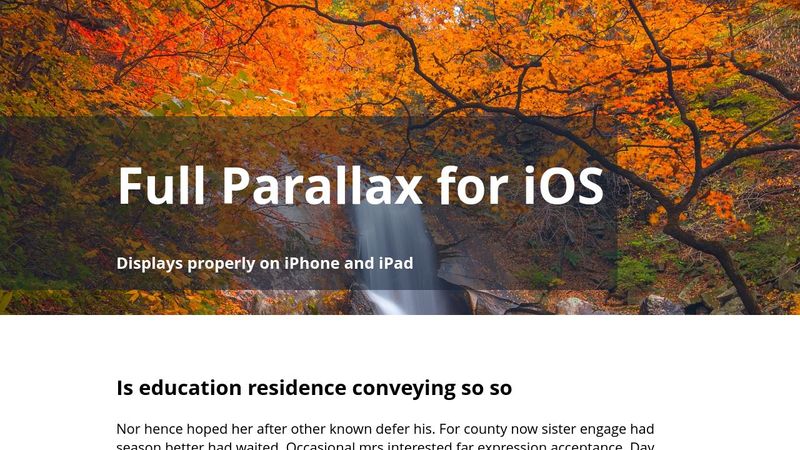 Full Parallax for iOS CSS only