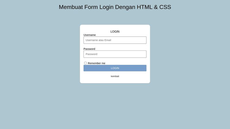 membuat form login sederhana dengan html dan css