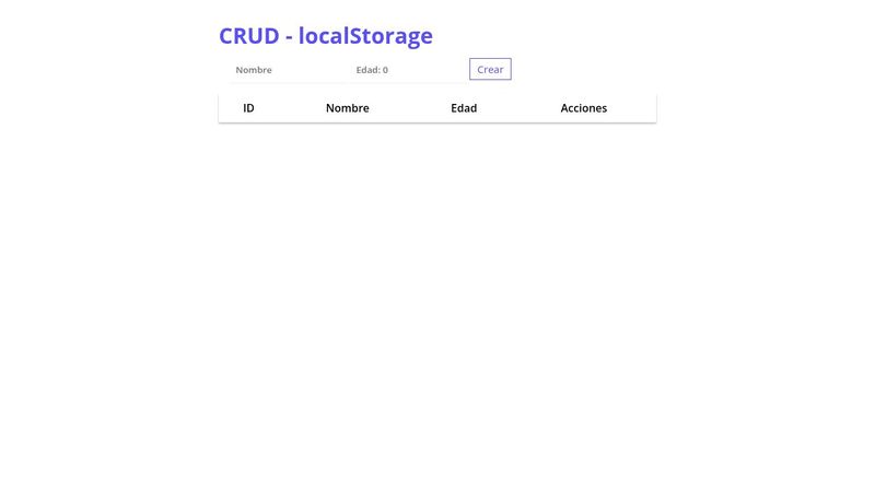 Crud V2 - LocalStorage
