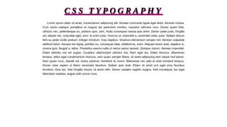 CSS Typography