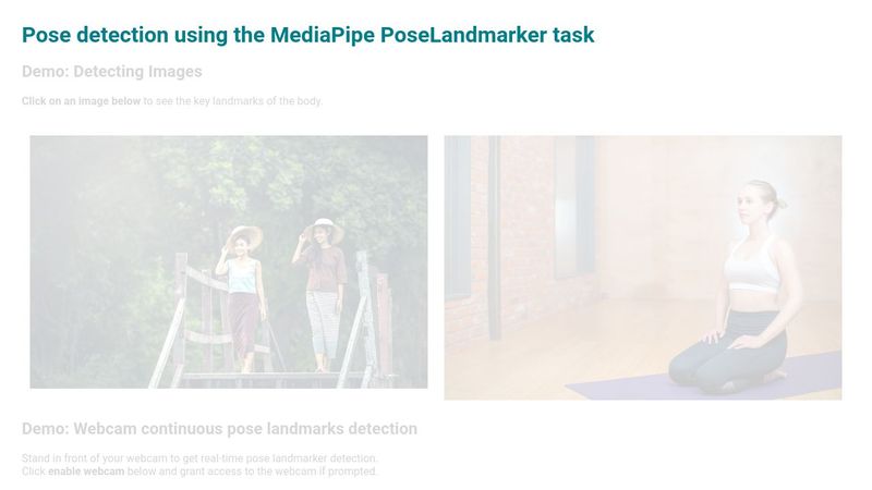 MediaPipe Pose Landmarker Task for web