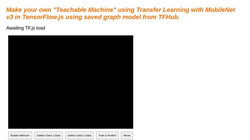 Teachable Machine in TensorFlow.js