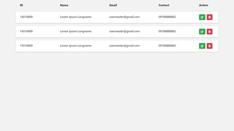 Responsive Table Bootstrap