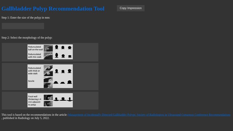 Gallbladder polyp recommendation generator -- dark CSS