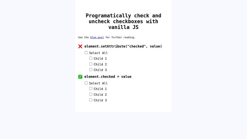 Checking And Unchecking A Checkbox With Javascript