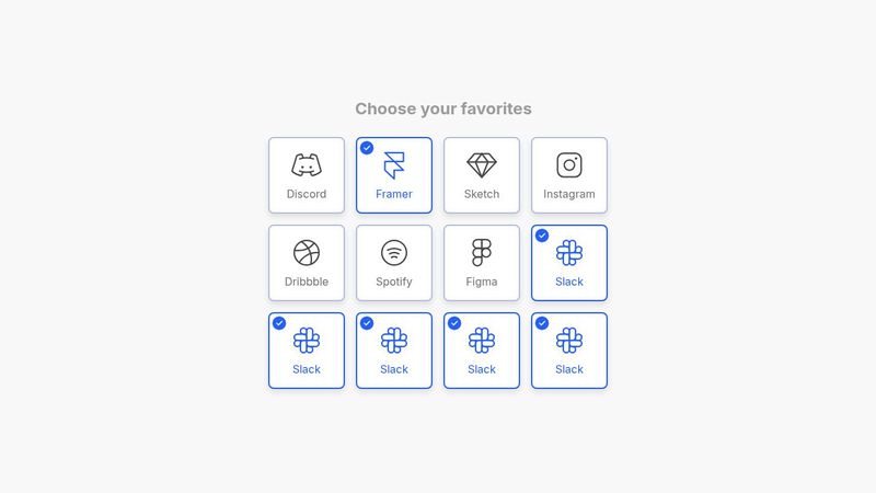 Checkbox group styled as tiles