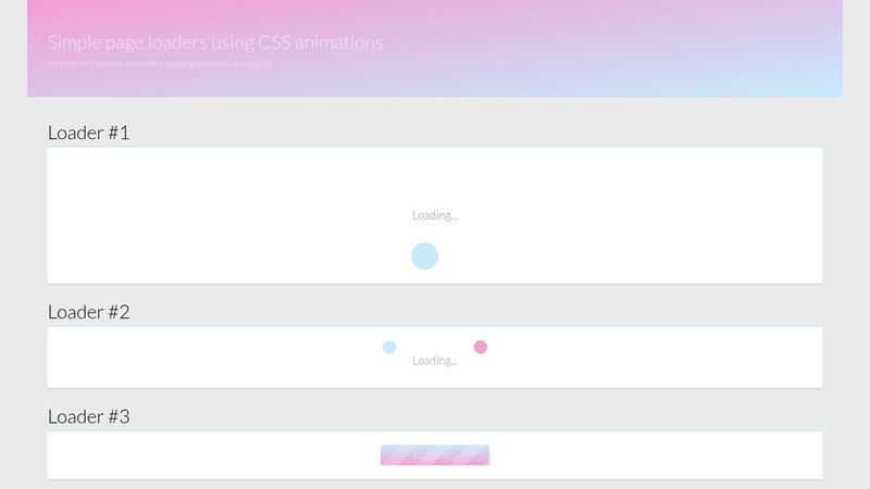 Simple page loaders using CSS animations