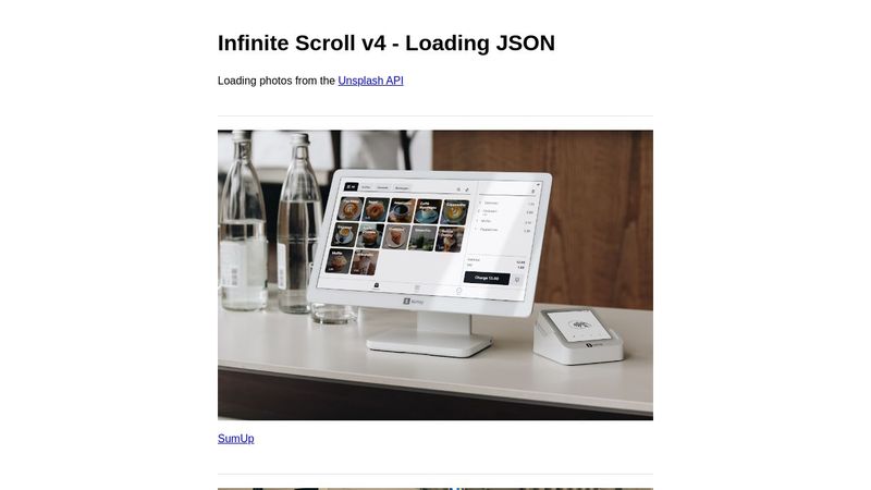 Infinite Scroll v4 - Loading JSON