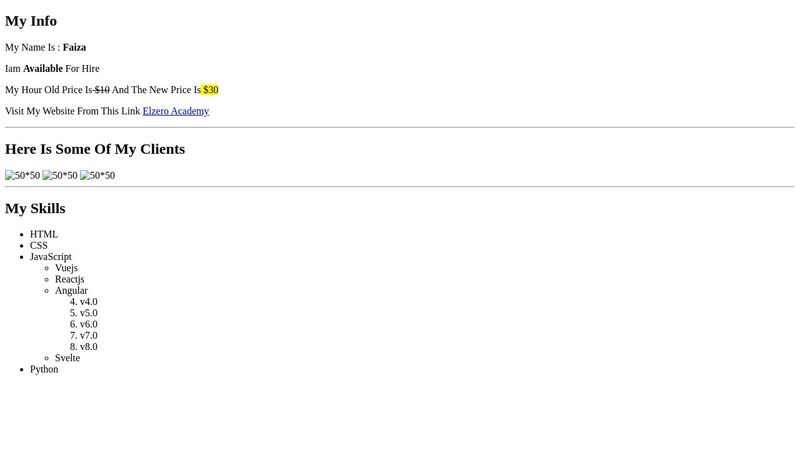 HTML Assignment from elzero