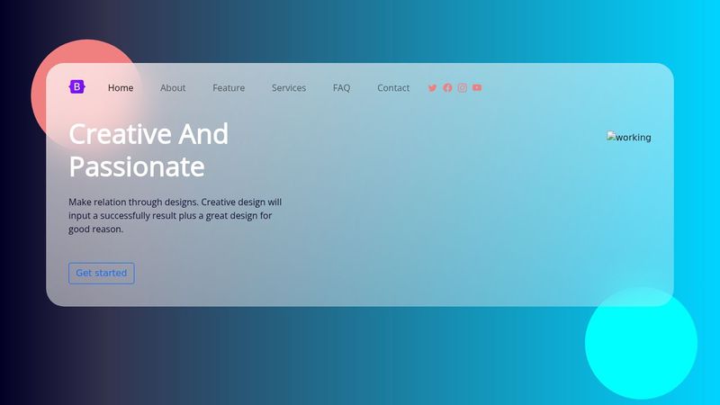 Glass responsive home page