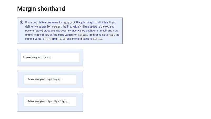 Learn CSS - Margin shorthand