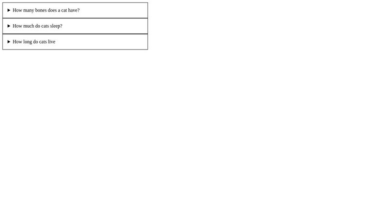 FAQ component - Vanilla JS ( Details & Summary )