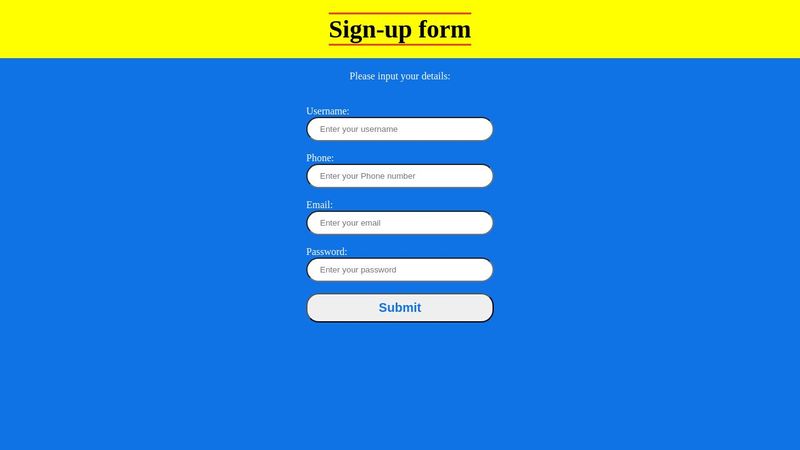 Simple Sign-up form