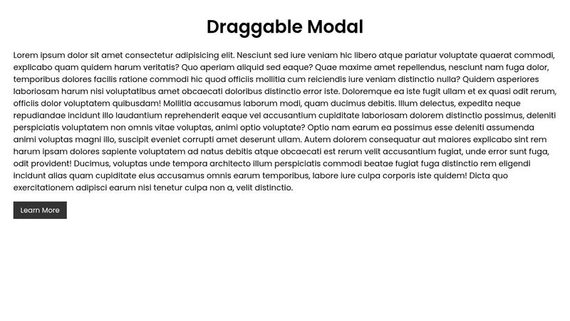 Simple JS Draggable Modal