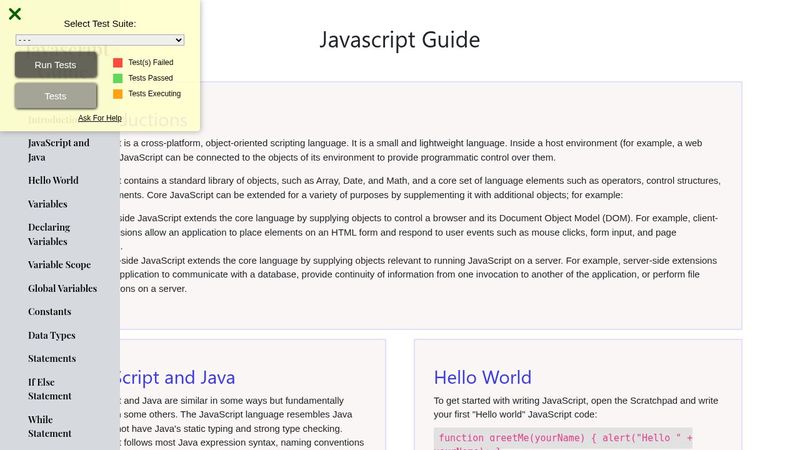 JS Technical Documention Page