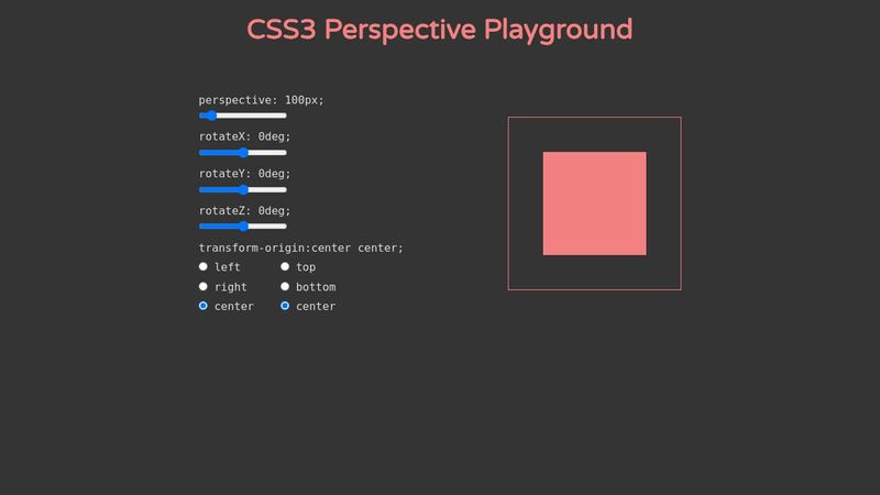 CSS3 Perspective Playground