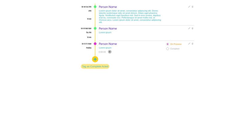 timeline box with timer