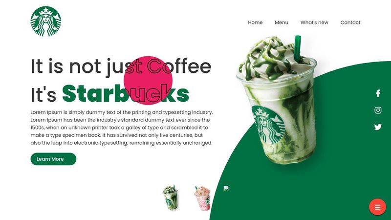StarBuck Landing Page | CSS, & Js