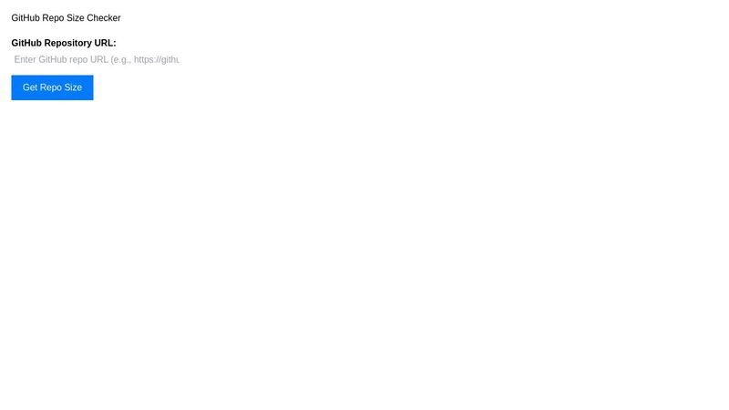GitHub Repo Size Checker