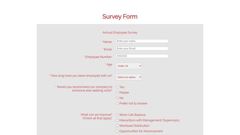 Simple Survey Form